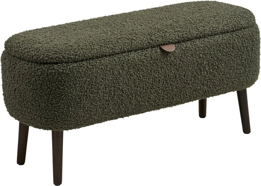 Zelená lavice z textilie bouclé Harlow – House Nordic