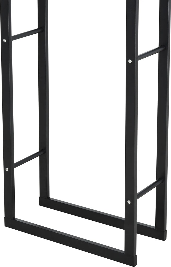 HOMCOM Držák na dřevo Metal 40 x 25 x 150 cm Úložná pomůcka na dřevo Ocelový rám až do 100 kg Přístřešek na dřevo Venku Dřevěný rack pro zahradu a te…