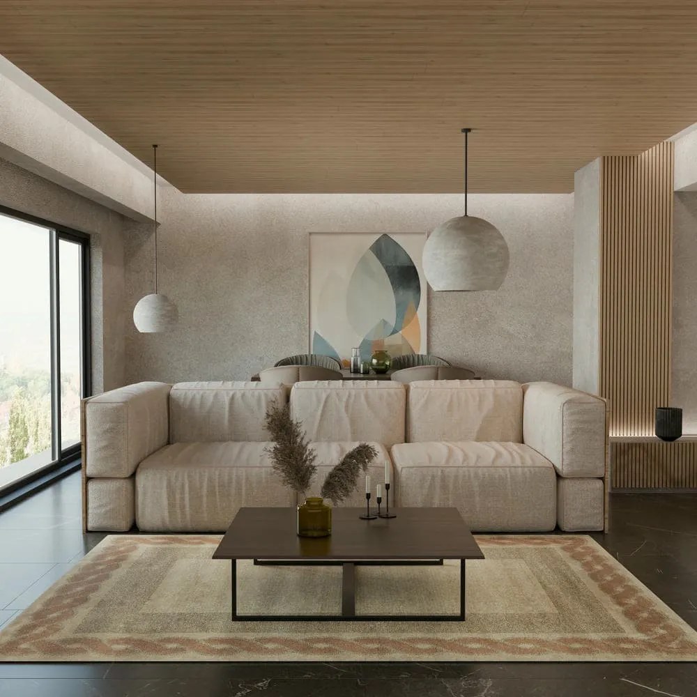 JUTEX Kusový koberec VIRGINIA 73403 261 béžový BARVA: Béžová, ROZMĚR: 120x170 cm
