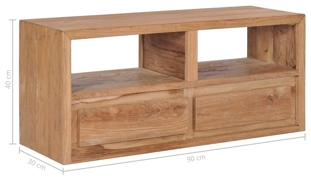 TV stolek - masivní teakové dřevo | 90x30x40 cm