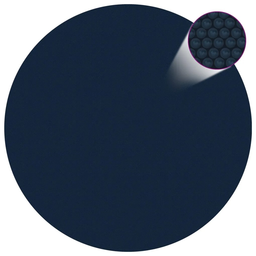 92977 vidaXL Plovoucí PE solární plachta na bazén 455 cm černo-modrá