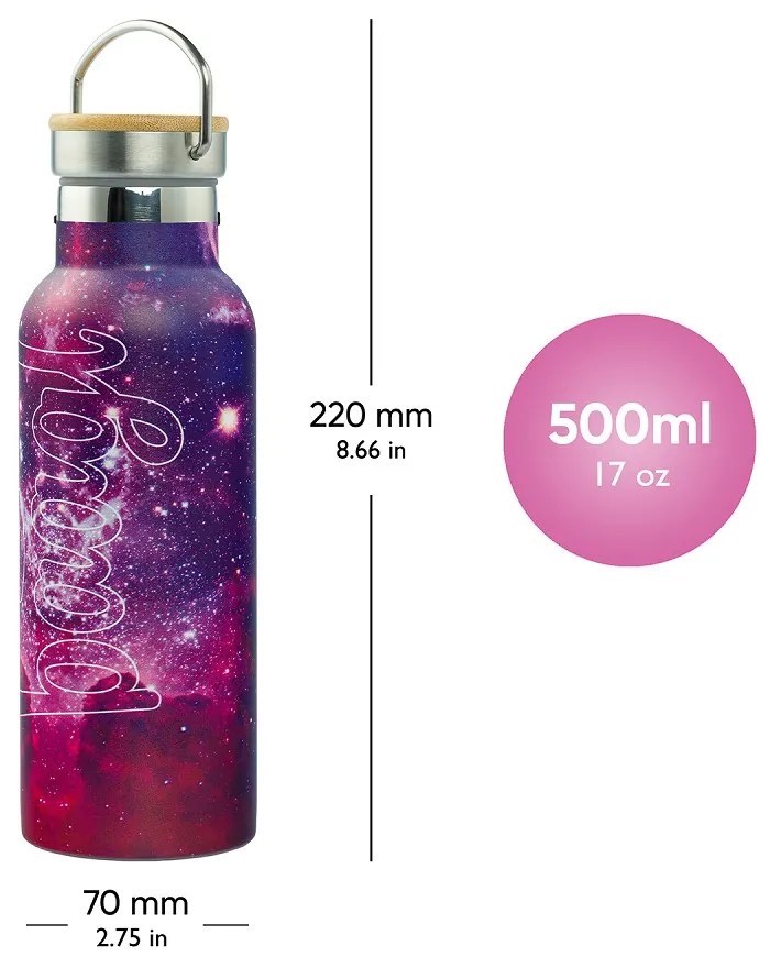 BAAGL - termoska s bambusovým víčkem Galaxy, 500 ml