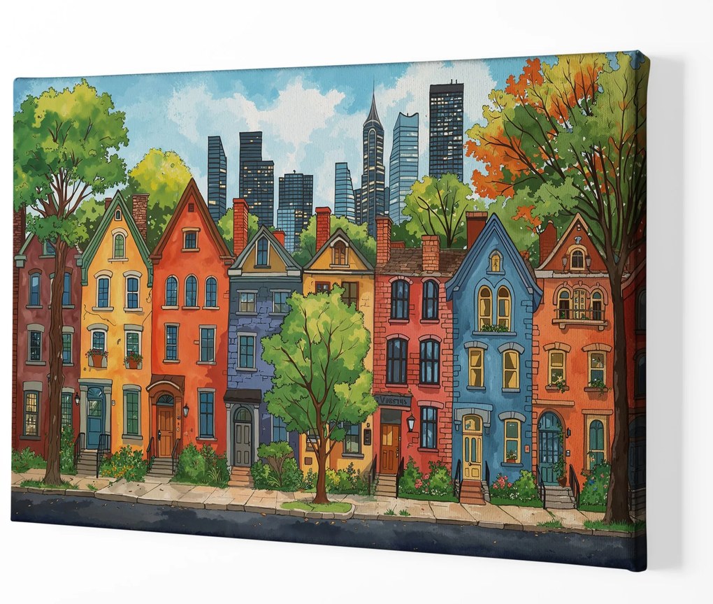 Obraz na plátně - Zelená ulička New Jersey FeelHappy.cz Velikost obrazu: 120 x 80 cm