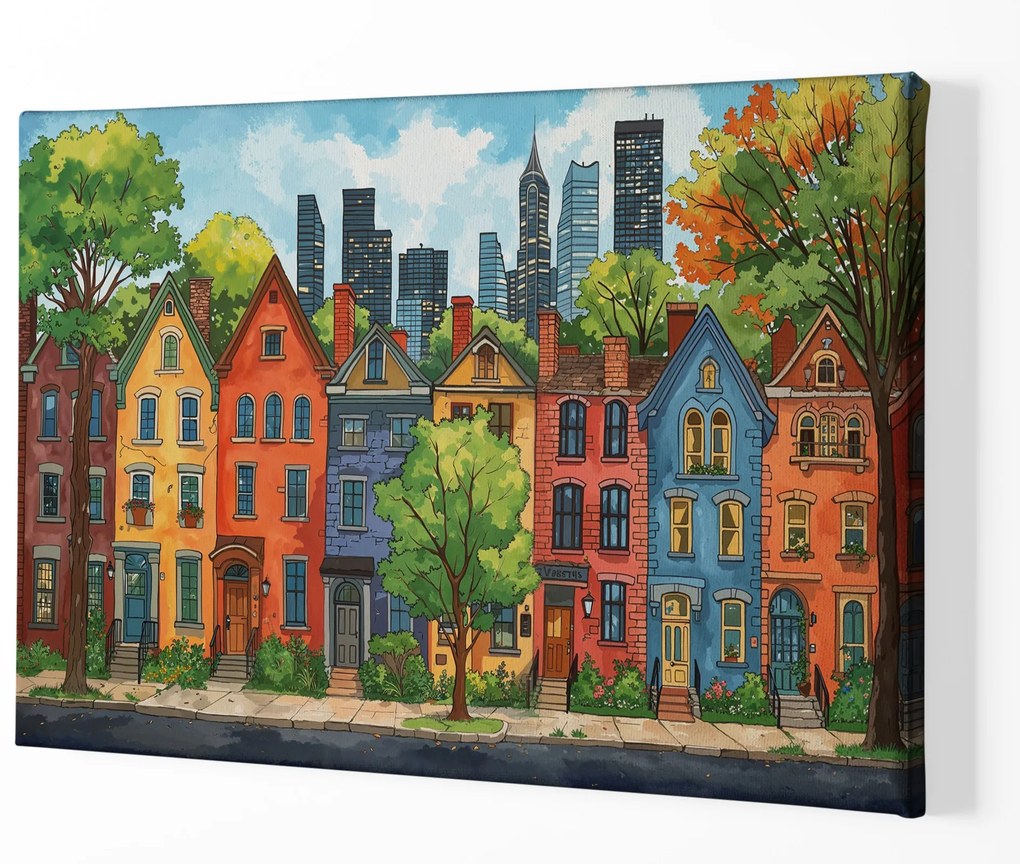 Obraz na plátně - Zelená ulička New Jersey FeelHappy.cz Velikost obrazu: 150 x 100 cm