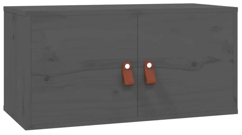 Petromila Nástěnné skříňky 2 ks šedé 60 x 30 x 30 cm masivní borové dřevo
