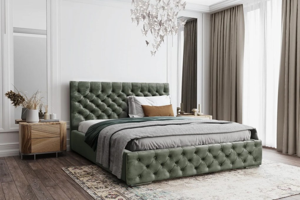 Postel MODEL 02 140x200 olivově zelená - MAGIC VELVET 2295