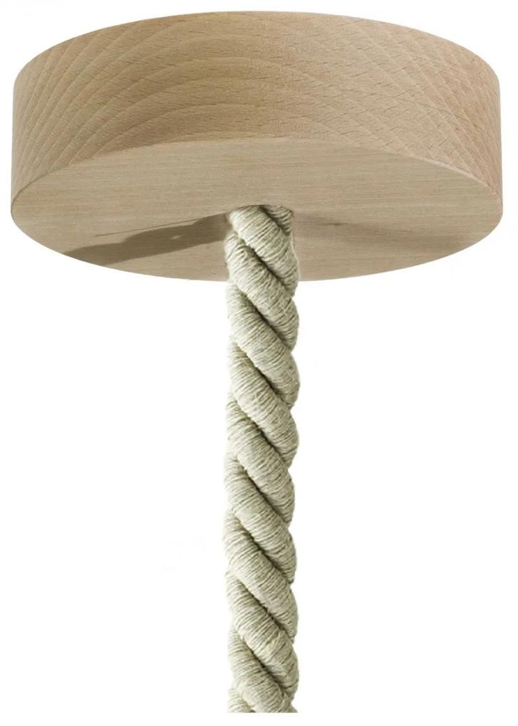 creative cables Závěsná lampa s XL námořnickým kabelem a dřevěnými detaily Barva: Neutrální-Cls30