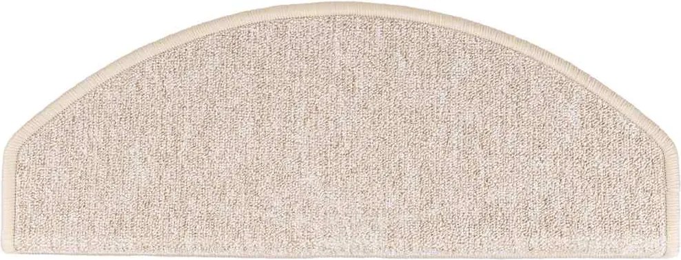 Schodové rohože 15 ks 65 x 24 x 4 cm béžové, půlkulaté, velké 133890