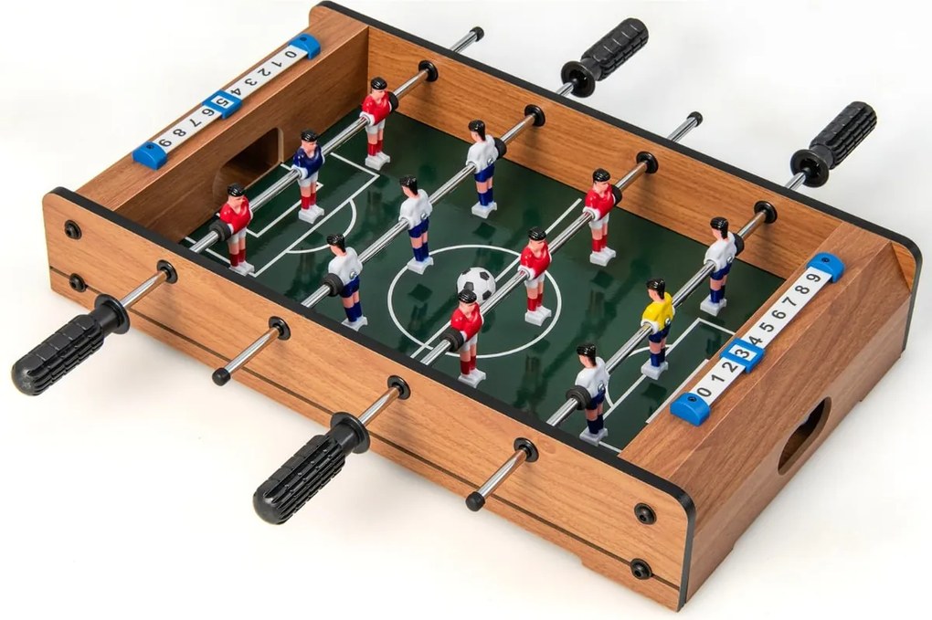 Costway Mini fotbalový stůl pro 2 hráče, prostorově úsporný stolní fotbal