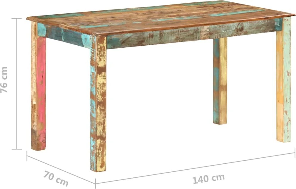 Jídelní stůl masivní recyklované dřevo 140 x 70 x 76 cm 285930