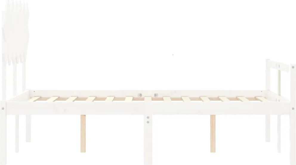 Postel s čelem pro seniory bílý 120x200 cm masivní dřevo 3195542
