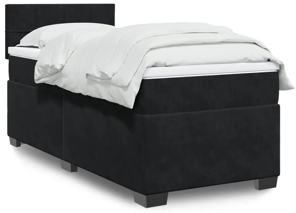 Box spring postel s matrací černá Single samet 3288771