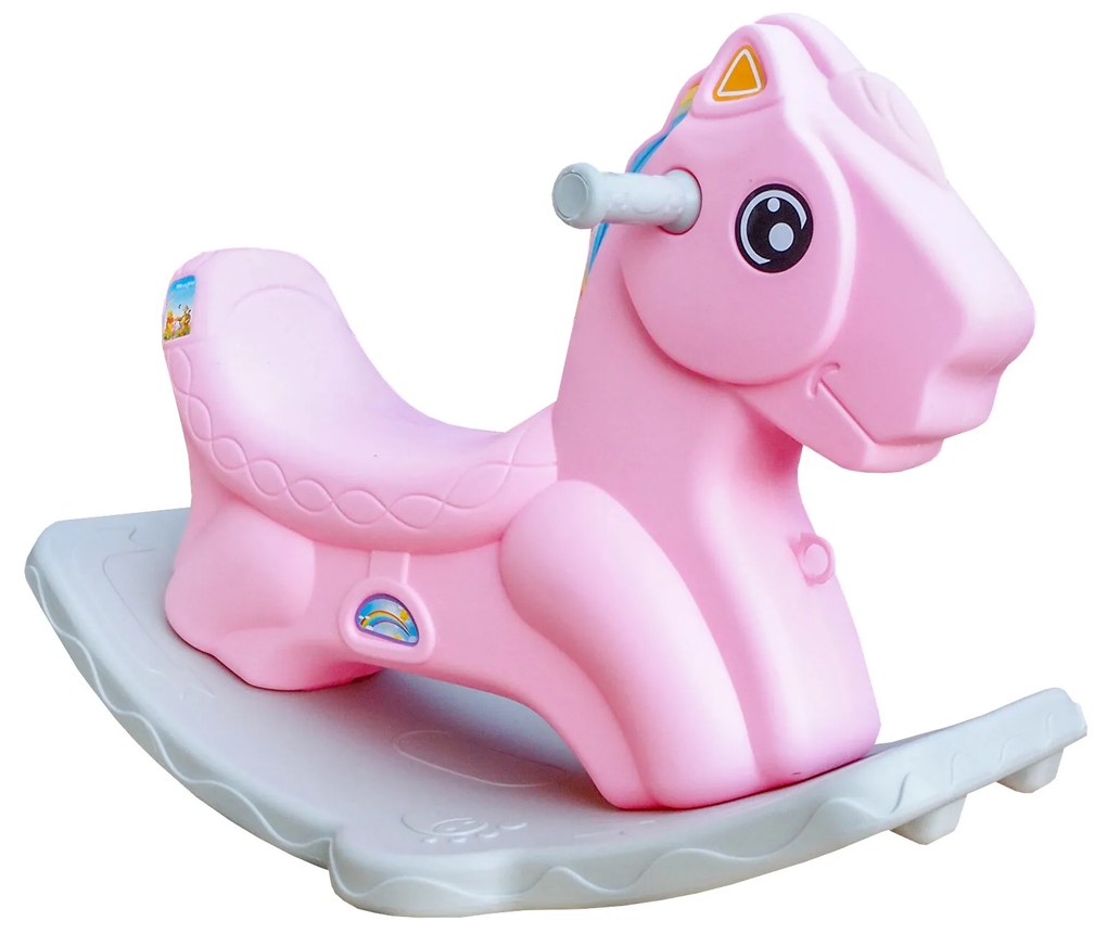 Aga4Kids Plastový houpací koník DS3801 Růžový