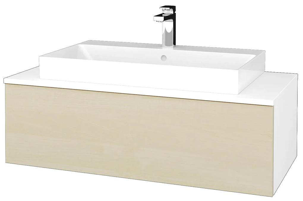 Dřevojas Koupelnová skříňka MODULE SZZ1 100 Varianta: N01 Bílá lesk / D04 Dub