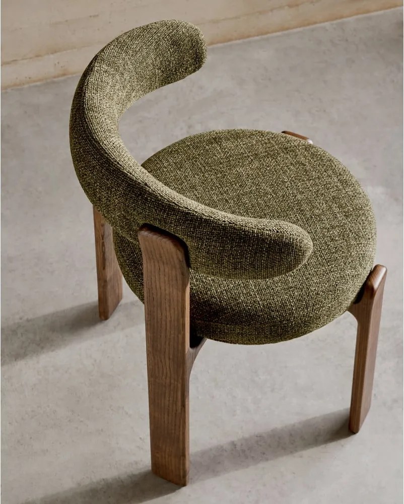 Khaki/hnědá jídelní židle z jasanového dřeva Granite – Kave Home