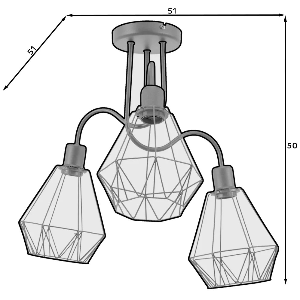 Eltap Industriální osvětlení Bendinni 3, 51x51x50cm