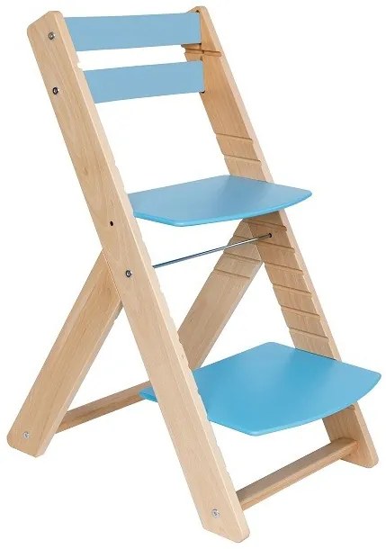 Wood Partner Rostoucí židle Vendy - natur lak / modrá