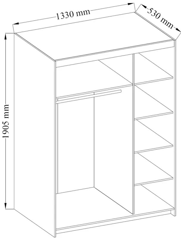 FN Skříň se zrcadlem Enja 3D bílá