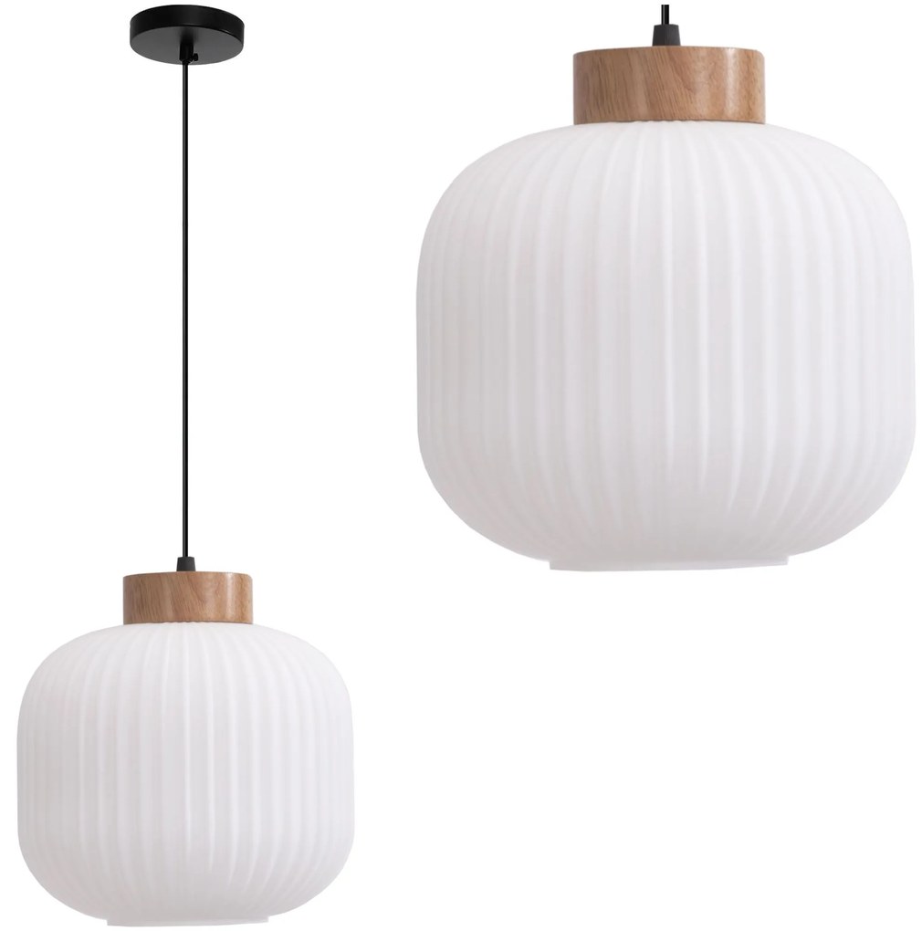 Toolight, závěsné svítidlo skleněné E27 APP1068-CP, bílá, OSW-04401