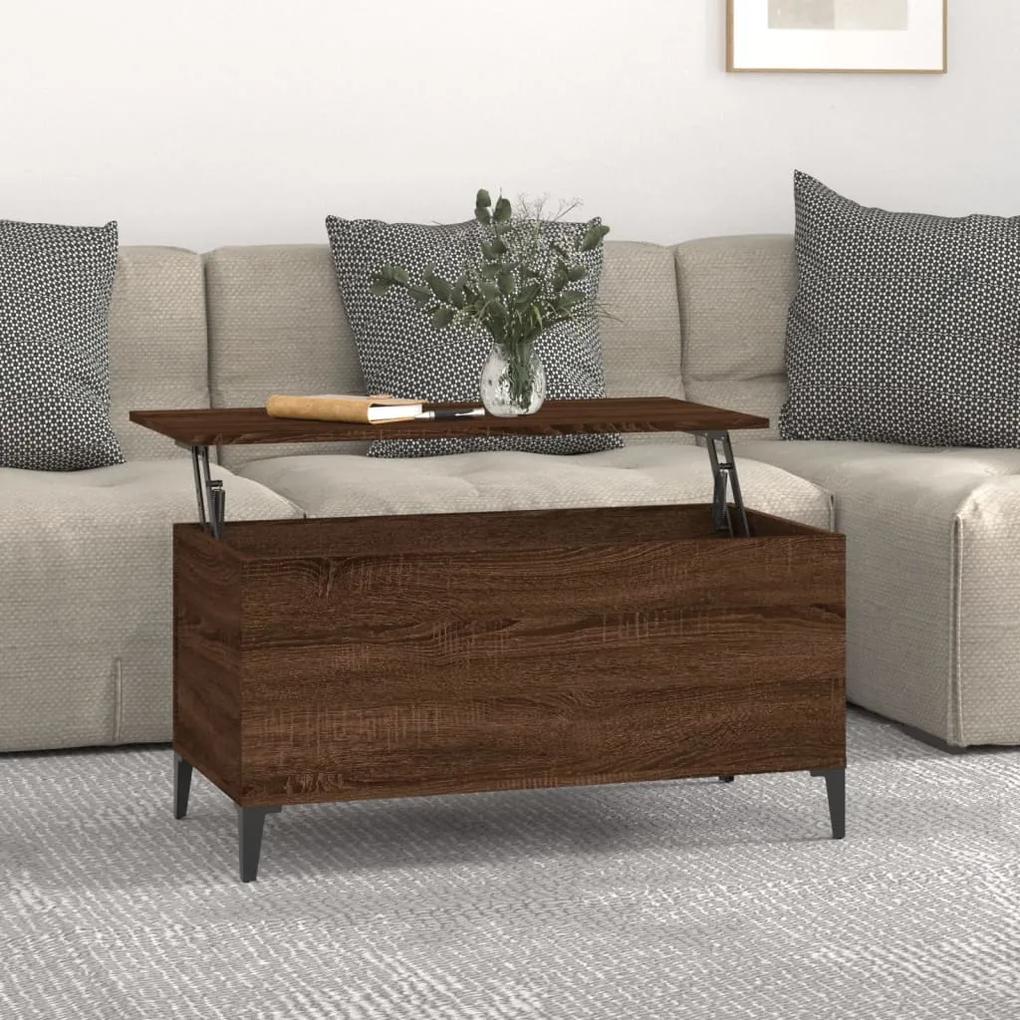 Konferenční stolek hnědý dub 90 x 44,5 x 45 cm kompozitní dřevo - Default Title