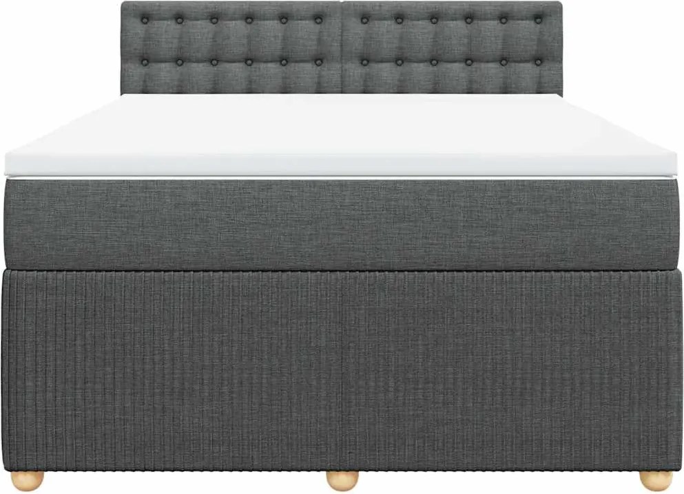 Box spring postel s matrací tmavě šedý 140 x 190 cm textil 3287466