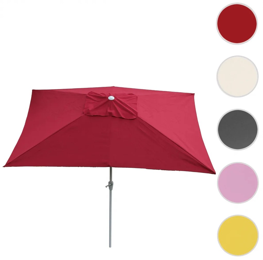 Slunečník N23 2x3m - polyester/hliník - bordó
