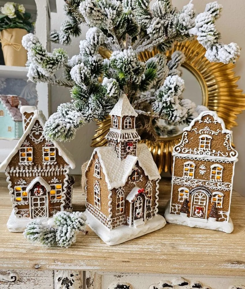 Vánoční perníkový domek s Led světýlky Gingerbread House - 12*10*21cm/ 3*AAA