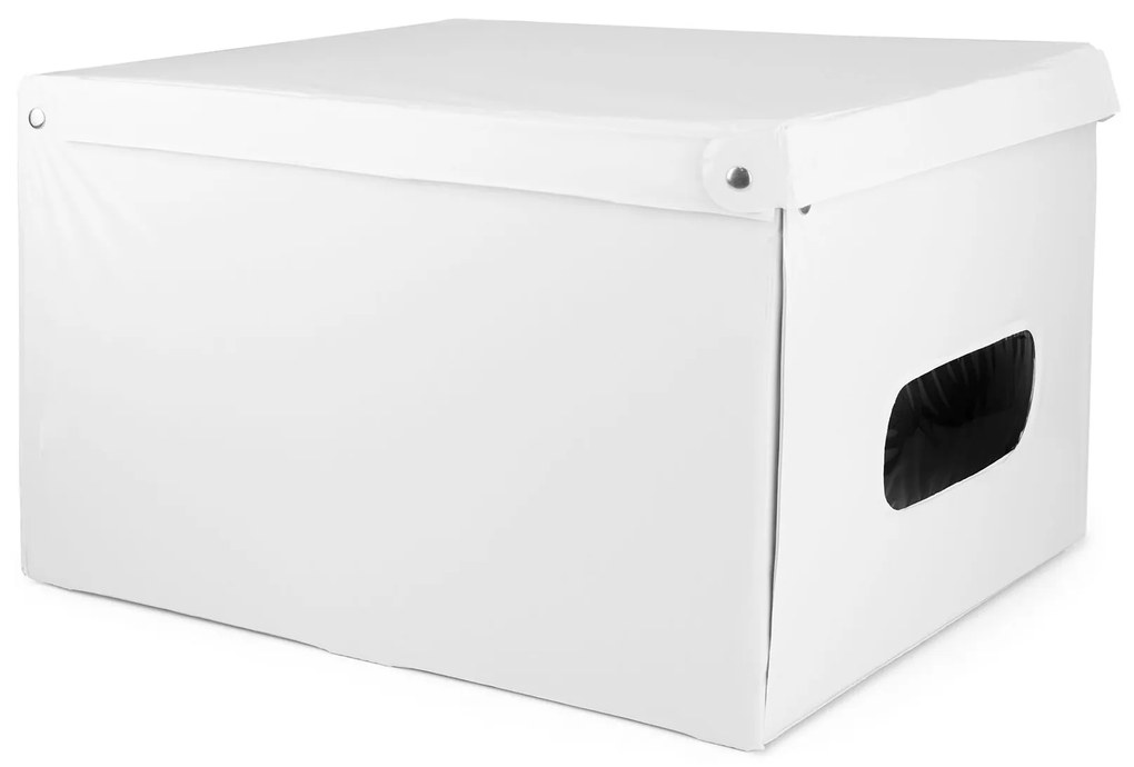 Skládací úložná krabice s víkem Compactor SMART 5, bílá PVC - 50 x 42 x 28 cm