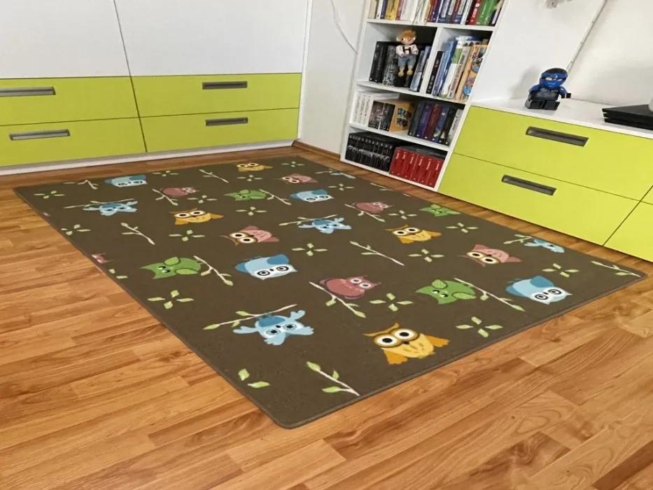 Vopi Dětský koberec Sovička 5251 hnědá 160 x 240 cm