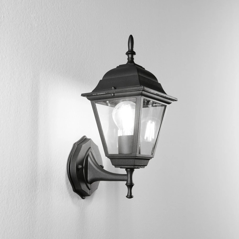 FAN LANT-ROMA/AP1A Venkovní nástěnné svítidlo UP ROMA černá, 1xE27, IP44, 19,5 x 35 x 14,6 cm - FANEUROPE