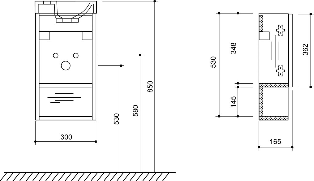 Sapho LATUS XI 30 x 53 x 16,5 cm LT711-3030 umyvadlová skříňka bílá lesk