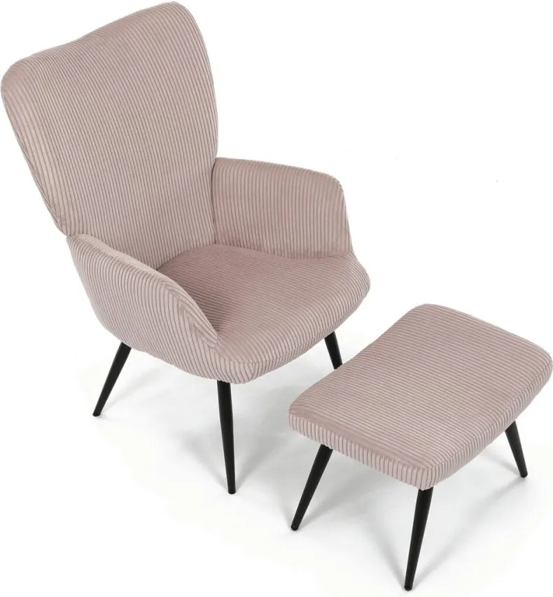Relaxační křeslo AK-L7285 PINK6, manšestrová látka, růžová (70 x 81) cm