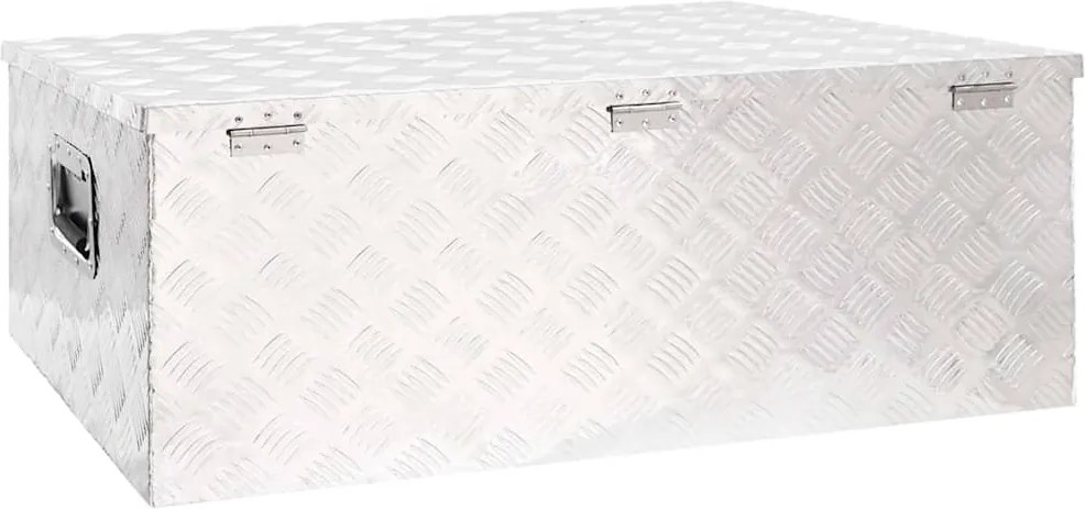 Úložný box stříbrný 100 x 55 x 37 cm hliník 152256