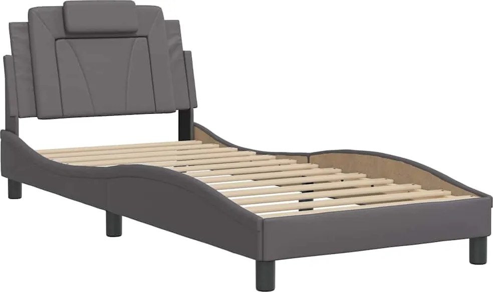 Rám postele Viana bez matrace šedý 90x200 cm umělá kůže 3208071