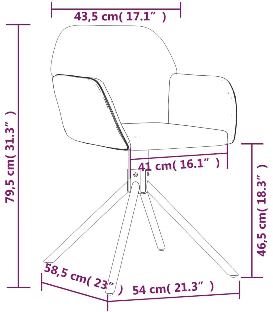 Otočné jídelní židle 2 ks krémové samet,  344749