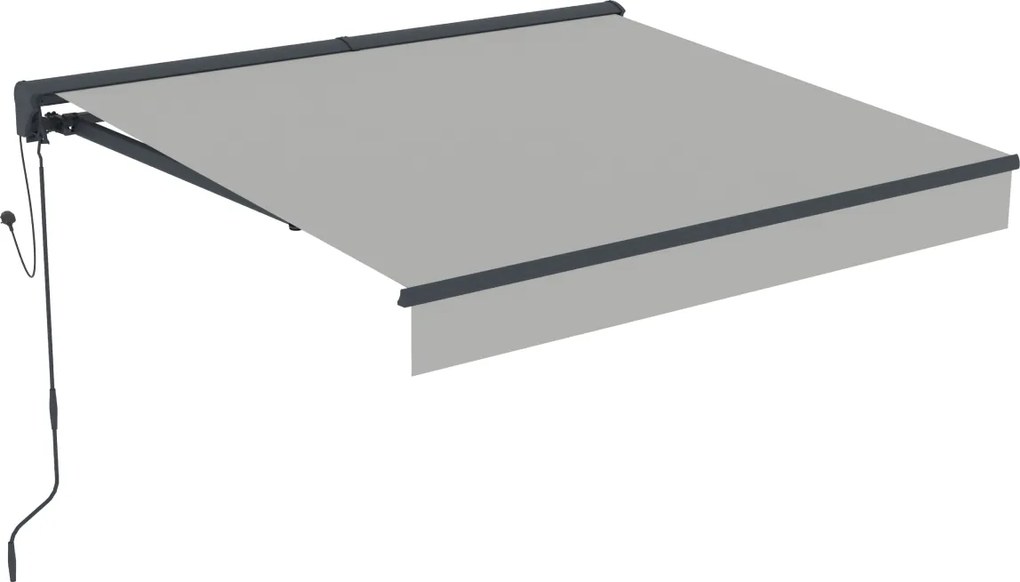 Elektrická markýza s LED osvětlením BestBerg BBSU-EL250LG / 250 x 200 cm / světle šedá