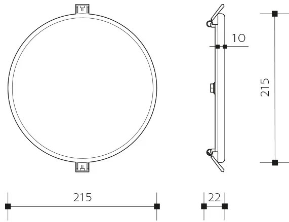 PANLUX Vestavné/přisazené LED svítidlo 24W DOWNLIGHT ROUND IP66 - teplá bílá