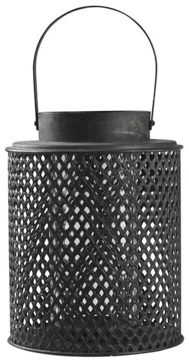 Chic Antique Lucerna Round Lantern 24 cm, černá barva, kov