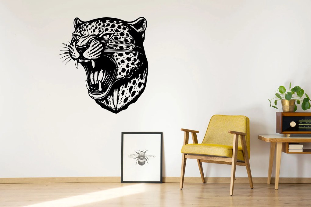 Lepy.cz Samolepka na zeď Leopard Velikost (šířka x výška): 55x60cm, Barevná varianta: Nugátová hnědá