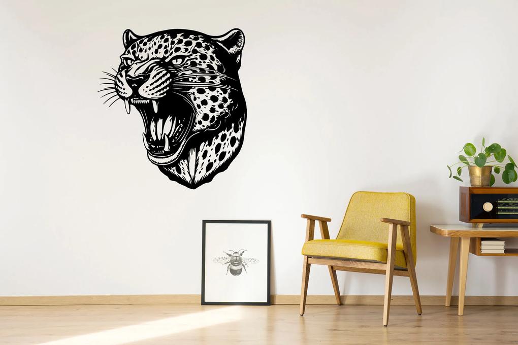 Lepy.cz Samolepka na zeď Leopard Velikost (šířka x výška): 75x80cm, Barevná varianta: Bílá