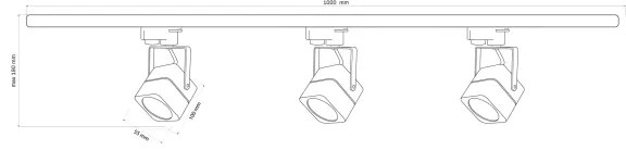 Bodové svítidlo v lištovém systému VIENNA 3xGU10/10W/230V černá