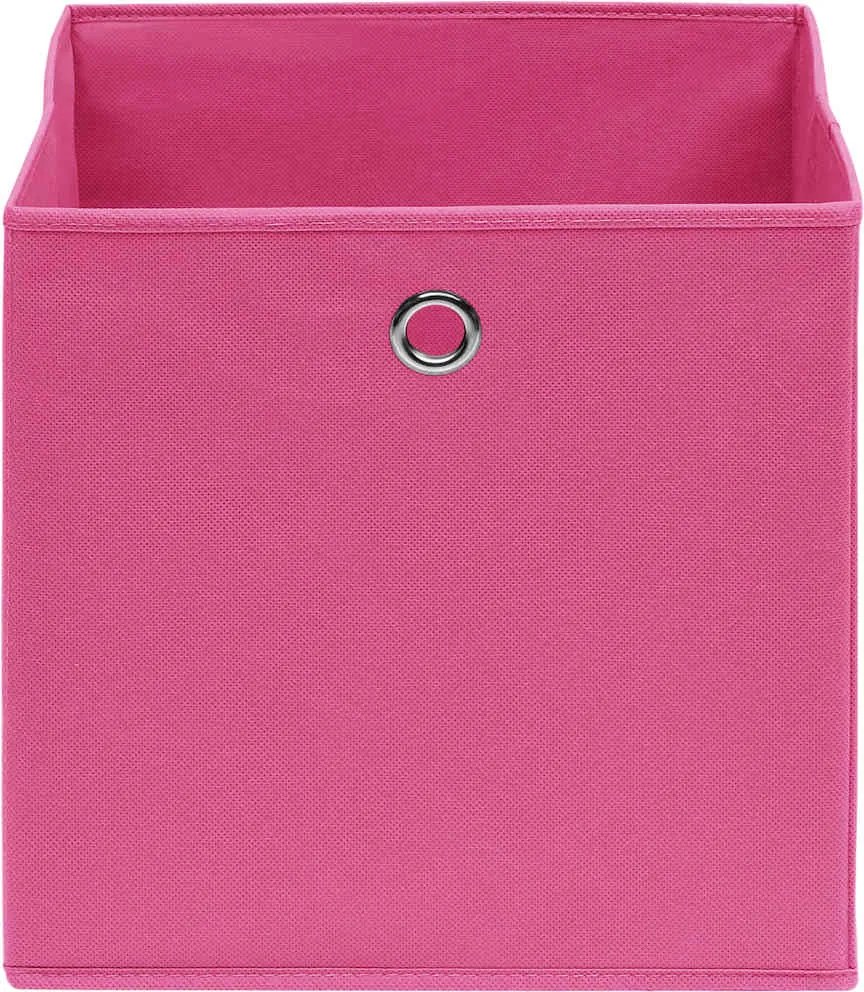 Úložné boxy 10 ks netkaná textilie 28 x 28 x 28 cm růžové 325205