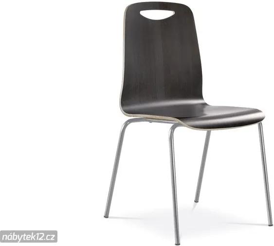 Konferenční židle Izabela, chrom / tmavá čokoláda, 51x90x51 cm