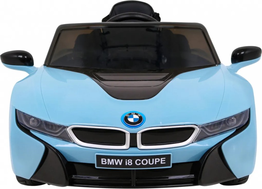Ramiz Elektrické autíčko BMW i8 Lift modré + dálkové ovládání + pomalý start + 3bodové pásy + MP3 USB + LED