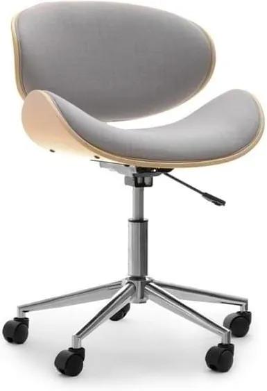 design4life Kancelářská židle EMMY šedá, dubová