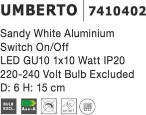 Nástěnné svítidlo NOVA LUCE UMBERTO GU10 7410402 bez žárovky