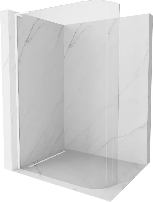Mexen Kioto L, sprchová zástěna Walk-In 80 x 200 cm, 8mm čiré sklo, bílý profil, 800-080-103-20-06