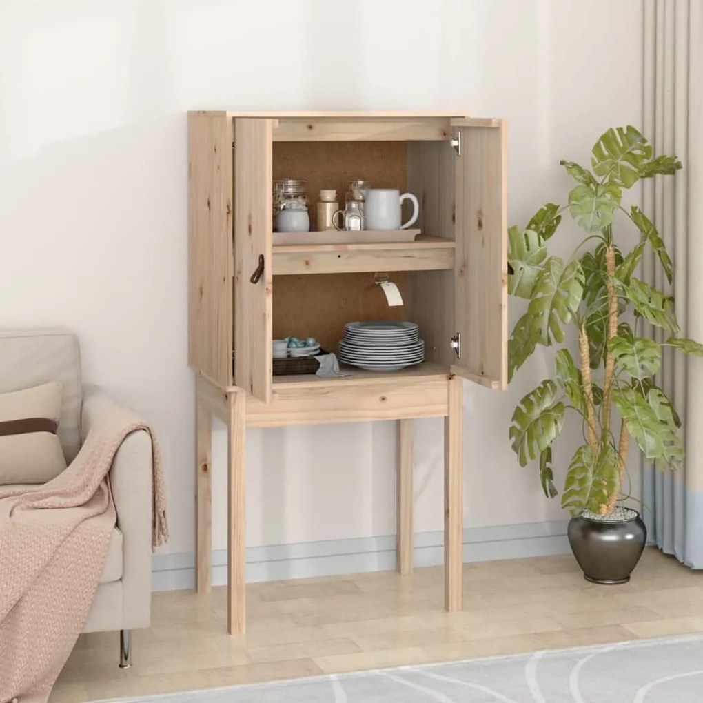 vidaXL Skříň highboard 60x40x120 cm masivní borové dřevo [821745] Barva: Šedá