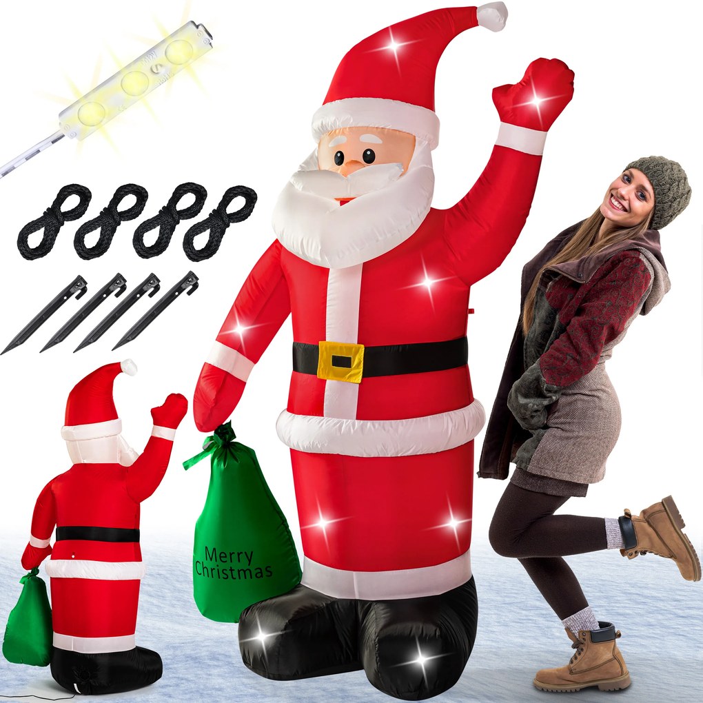 Nafukovací Santa Claus s osvětlení