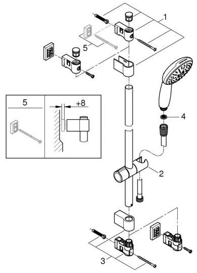 GROHE 26032001 - Sprchová souprava VITALIO START 110 600 mm lesklý chrom